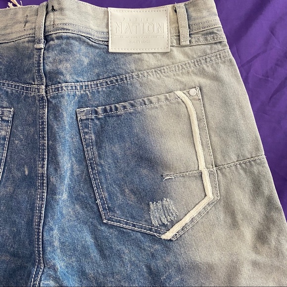Parish Nation | Shorts | Mens Parish Nation Blue White Rinse Denim ...